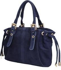 Gave Lux Sac &agrave; bandouli&egrave;re en cuir v&eacute;ritable pour femme Made in Italy 14x8x25 cm GLX22011123FBG, bleu marine, Taille unique