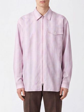 Dries Van Noten Chemise ray&eacute;e en coton &agrave; coupe d&eacute;contract&eacute;e et fermeture &eacute;clair