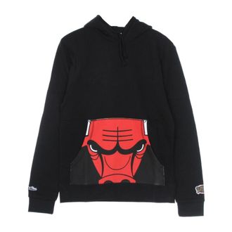 Mitchell & Ness Chicago Bulls Cropped Logo Hoodie - - Sweatshirts & Hoodies - Herren - Schwarzk - S