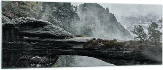 Arttor Panorama Bilder auf Glas Landschaft Berge Pravcicka-Tor Glasbild 140x50cm Wandbilder Dekoration Wohnzimmer Schlafzimmer Küche Groß XXL Wanddeko Bild i