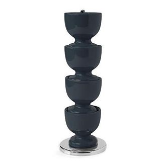 Zeal Stack and Store Lot de 4 coquetiers avec support de rangement et de transport Chrom&eacute;, M&eacute;lamine, gris fonc&eacute;