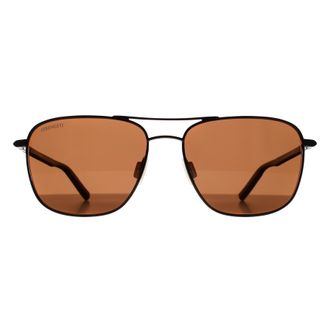 Serengeti Eyewear Aviator Herren Gl&auml;nzend Gunmetal Mineral Polarisiert Fahrer Braun Spello