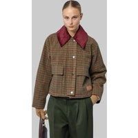 Ganni Heavy Check Twill Short Barn Jacket