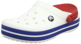 Crocs Unisex-Adult Crocband Clog Clog, White/Blue Jean, 41/42 EU