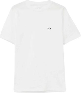 A|X Armani Exchange Homme, Tops, Blanc, Taille: XL T-Shirt Logo Col Rond