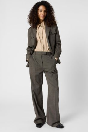 Gerard Darel Pantalon droit imprim&eacute; fil &agrave; fil - AELYA - Marron