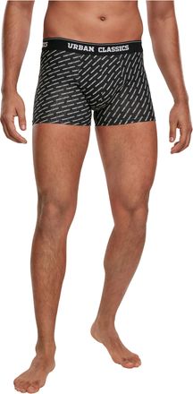 Urban Classics Boxer Shorts 3-Pack Branding AOP/Black/Charcoal XL