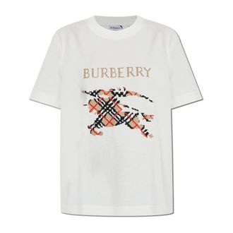 Burberry Femme, Tops, Blanc, Taille: 40 FR T-shirt avec impression