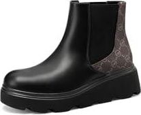 Queen Helena Bottines Chelsea Bottes Platform Casual Femme X31-92, Noir, 40 EU