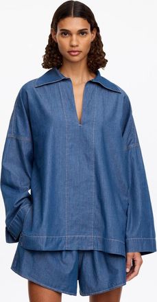 Arket Popover-Hemd Mit Matrosenkragen -Blau