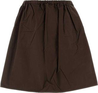 Miu Miu Womens Brown Gabardine Skirt Ebano Exterior: Cotton Gonne