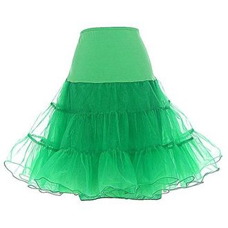 Dresstells Jupon ann&eacute;es 50 Vintage en Tulle Rockabilly Petticoat Longueur 66cm/26,Green S
