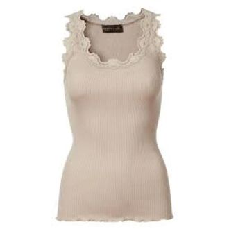 Rosemunde Seiden Spitze U-Ausschnitt Top Tshirt - - Tops - Damen - Braun - XL
