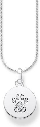Thomas Sabo Thomas Sabo Damen Halskette mit Anhänger Pfotenabdruck 925er Sterlingsilber mit Zirkonia, Größe: ca. 38cm - 42cm, SCKE150287