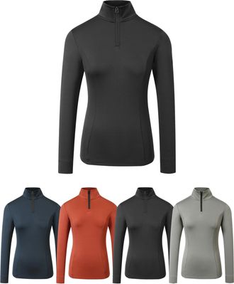 Covalliero Damen Funktionsshirt Active - Sport Longsleeve - Sportshirt für Reiten, Training & Freizeit - atmungsaktiv, leicht & sportlicher Stehkragen - Reitshir