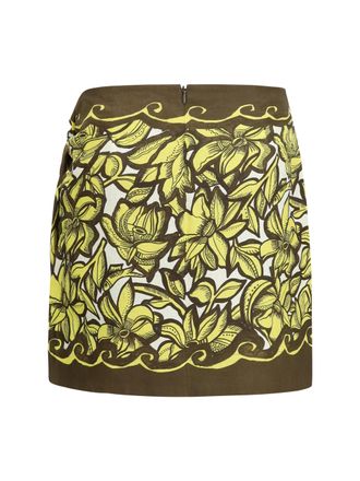 Alemais Womens Mona Wrap Mini Skirt Yellow True Hemp