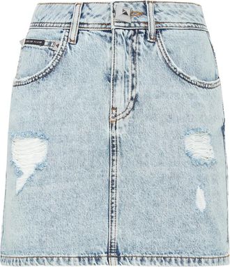 Philipp Plein Femme, Jupes, Bleu, Taille: W28 Mini-jupe