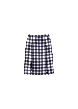 Christopher Kane Navy & white gingham print silk skirt Size XS