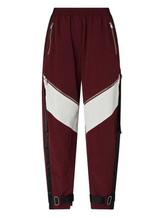 Pinko pantalon de jogging Juana &agrave; d&eacute;tails de zips - Rouge