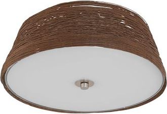 Eglo Deckenlampe Donado, Deckenleuchte, Stahl in weiss, nickel-matt, Papierfäden, Glas in braun, weiss E27 Fassung