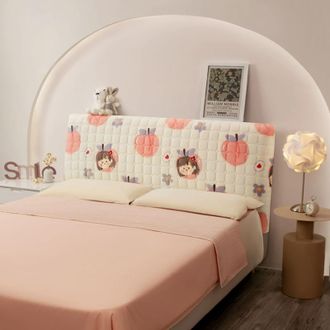 Generic Dicke Cartoon Bettkopfteil Bezug f&uuml;r Full Queen Cal King Steppdecke Kopfteil Bezug Staubschutzh&uuml;lle f&uuml;r Heimdekoration Pfirsich Zwillingspaar: 100 cm/