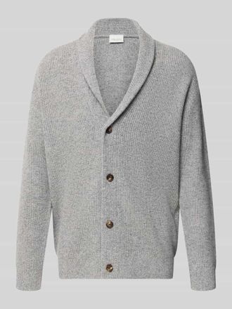 Profuomo Cardigan aus Woll-Mix mit Schalkragen