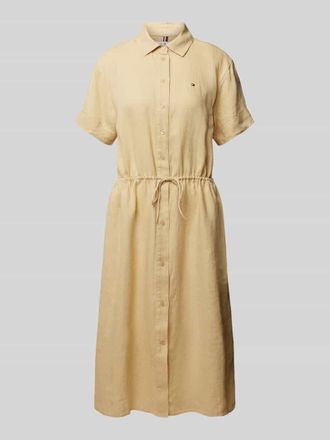 Tommy Hilfiger Hemdblusenkleid aus Leinen mit Label-Stitching