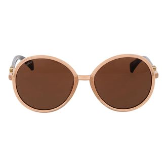 Max Mara Femme, Accessoires, Rose, Taille: ONE Size Lunettes de soleil beiges en plastique