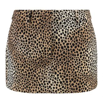Michael Kors Minirock aus Stretch-Krepp mit Leopardenmuster - - Skirts - Damen - Mehrfarbig - M