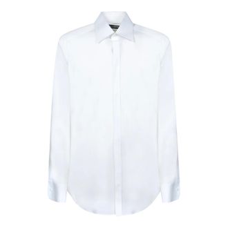 Dolce & Gabbana Homme, Chemises, Blanc, Taille: M Chemise Blanche avec Col Italien