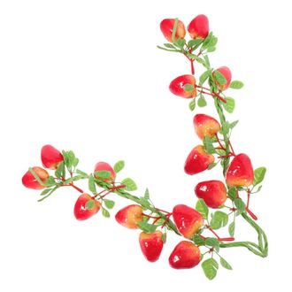 Valiclud K&uuml;nstliche Erdbeergirlande 2 St&uuml;ck Realistische Fr&uuml;chte mit Detailreicher Textur Fotorequisite f&uuml;r Garten und Wohnraumdekoration