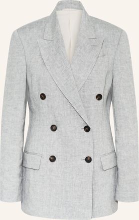 Brunello Cucinelli Brunello Cucinelli Leinenblazer Mit Glitzergarn grau