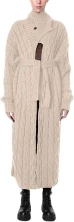 La Haine Inside Us Femme, Pulls, Beige, Taille: 36 FR Long Knit Coat