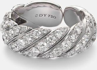 David Yurman Bague Sculpted Cable en or blanc 18 ct et diamants