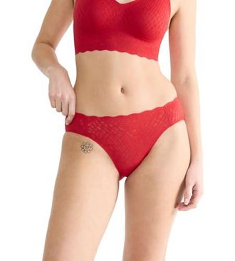 sloggi Zero Feel Bliss Festive High Leg Slip, Shanghai Red, S Femmes