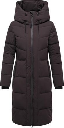 Navahoo Damen Wintermantel warmer Steppmantel mit 2-Wege Rei&szlig;verschluss, wasserdichten Rei&szlig;verschl&uuml;ssen und verstellbarer Kapuze Schokokuss XIV Choco Gr. 5XL