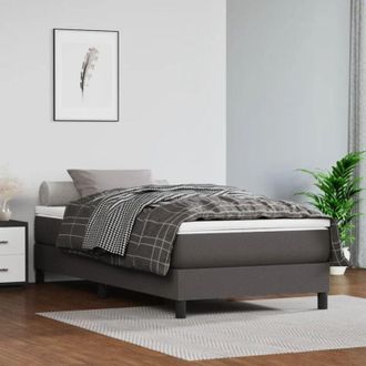vidaXL Taschenfederkernmatratze Grau 100x200x20 cm Kunstleder Vidaxl
