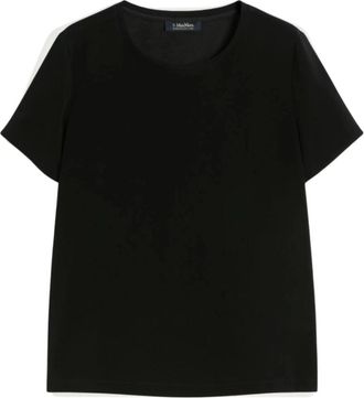 Max Mara Femme, Tops, Noir, Taille: 40 FR Rebecca Satin T-Shirt