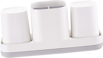 Lurrose Zahnb&uuml;rstenhalter Wei&szlig; Waschbecher Halterung Waschbar Platzsparend Robust F&uuml;r Badezimmer Elektrische Zahnb&uuml;rsten und Zahncreme Organizer