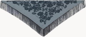 Kujten Petit bandana soie-cachemire &agrave; franges - Petit Bandana Heli Lace Fringes