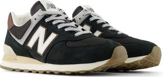 New Balance Sneaker NEW BALANCE 574, Damen, Gr. 37,5, braun, Leder, Synthetik, Textil, Schuhe Sneaker, mit Gummilaufsohle, Topseller