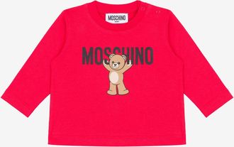 Moschino Moschino Teddybär Maxi-T-Shirt aus Baumwolljersey - Rot