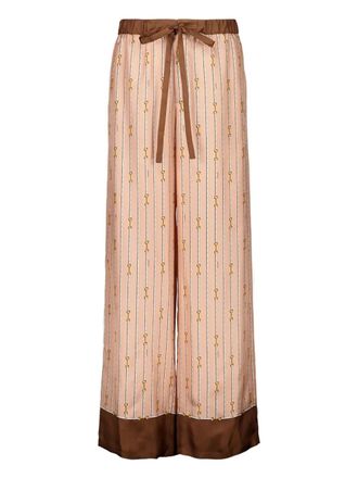 Gucci Seidenhose mit Print - Rosa