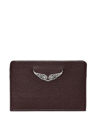 Zadig&Voltaire porte-cartes en cuir à plaque logo - Marron