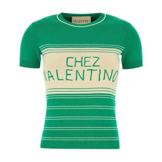 Valentino Garavani Femme, Pulls, Vert, Taille: 40 FR Pull en coton