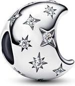 Pandora Moments 794254C01 Breloque croissant de lune en argent sterling avec zircone