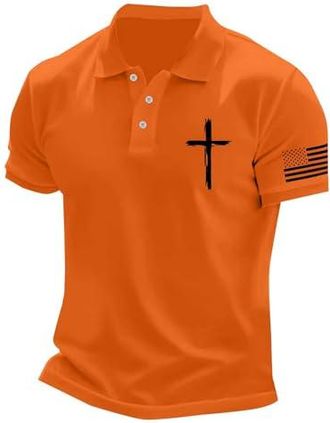 Generic Polo &agrave; manches courtes pour homme - Polo de sport boutonn&eacute; - Respirant - T-shirt de travail classique &agrave; manches courtes - Polo de golf d&eacute;t&eacute; &agrave; manches 