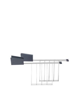 Alessi Plissé MDL08RA G - Set de Deux Pinces Pour Grille-Pain Design, en Acier et Résine Thermoplastique, Gris