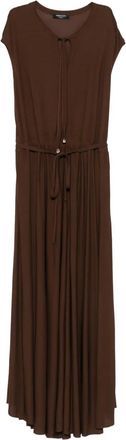 Fabiana Filippi robe longue à lien de resserrage - Marron