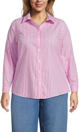 Lands End B&uuml;gelfreie Baumwoll-Bluse, Damen, Gr&ouml;&szlig;e:50 plus, Wei&szlig;, Baumwolle, by Lands End